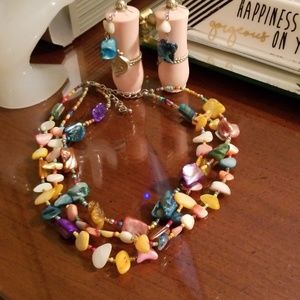 Jewelry | Nwt Multicolor Shell Glass Set | Poshmark
